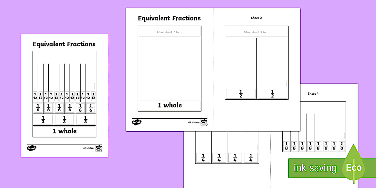 Equivalent Fractions Visual Aid - Twinkl