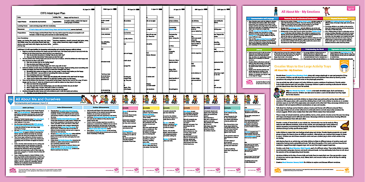 EYFS Ages 3-4 All About Me My Emotions Bumper Planning Pack