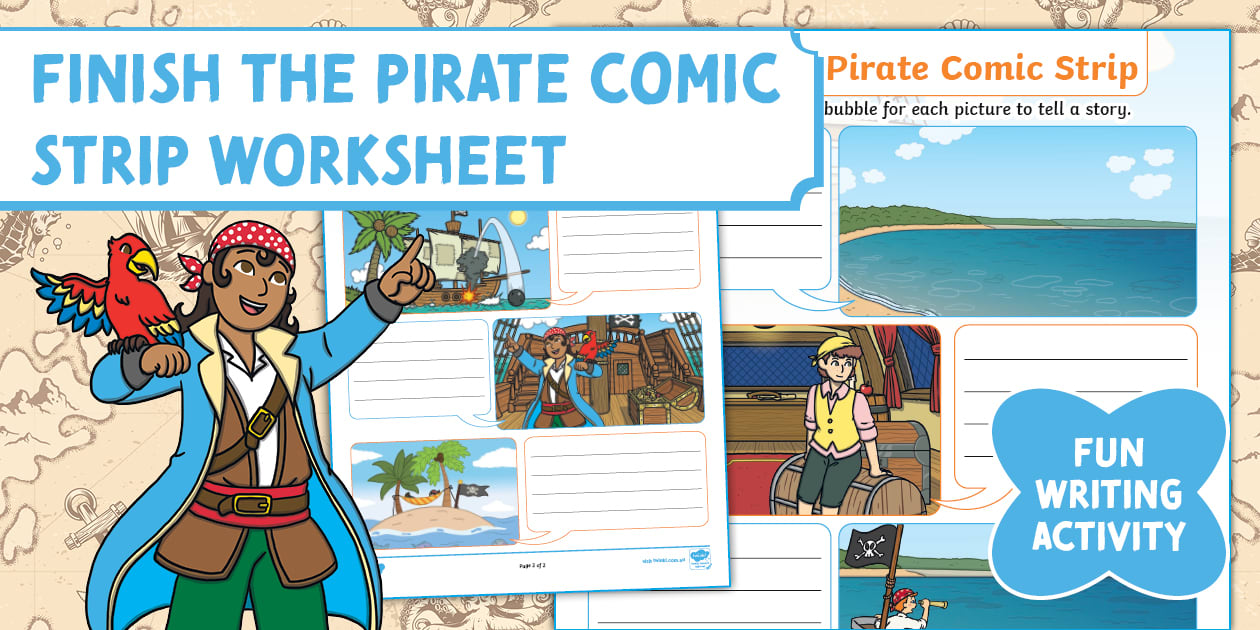 Finish the Pirate Comic Strip Worksheet