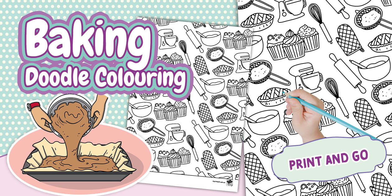 Baking Pattern Doodle Colouring Sheet