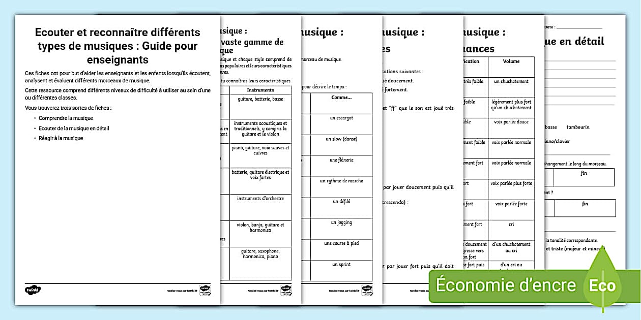 Leçon et activité : écouter et reconnaître différents types de musique