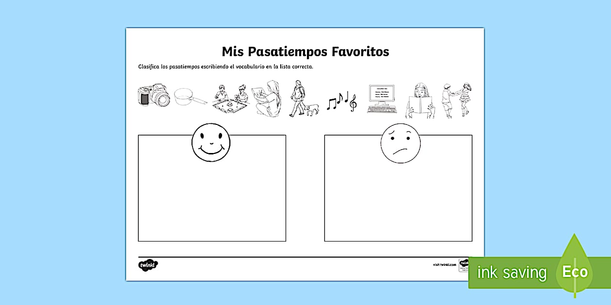 Editable Hobbies I Like and Dislike Worksheet Spanish