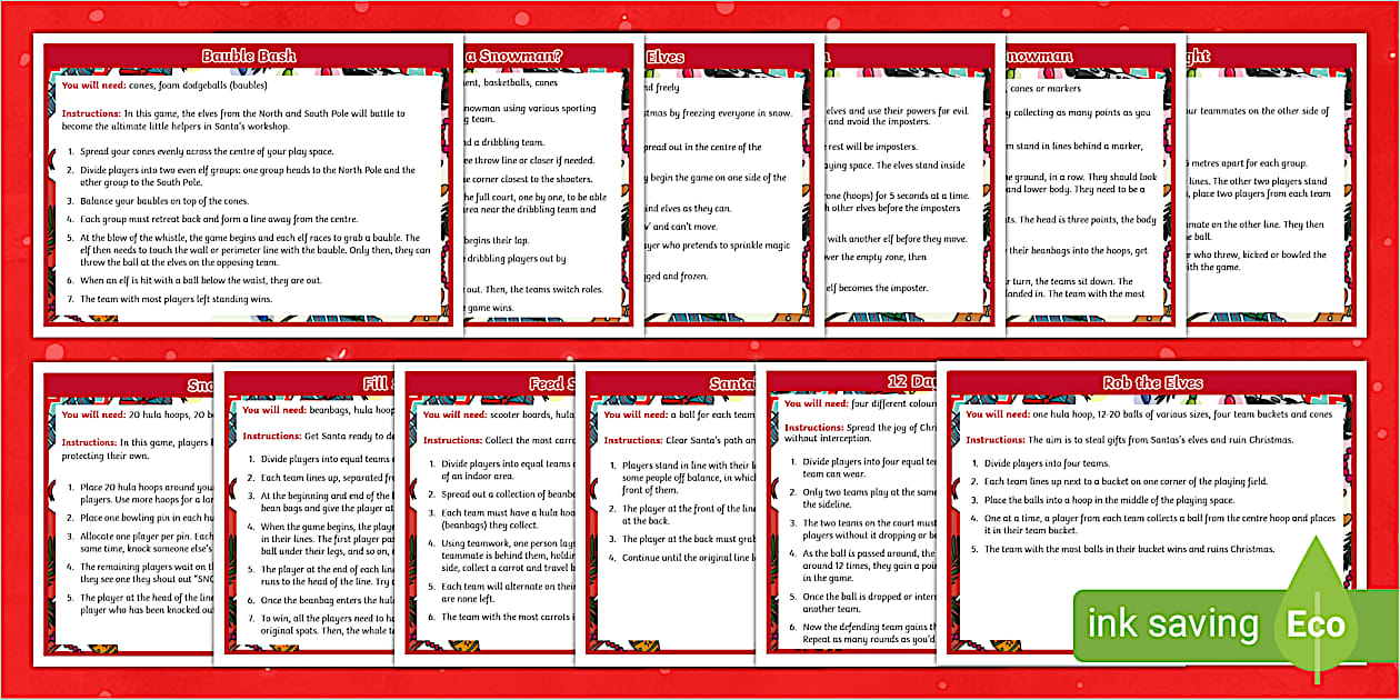 12 Days of Fitness: Christmas Themed PE Activity Pack