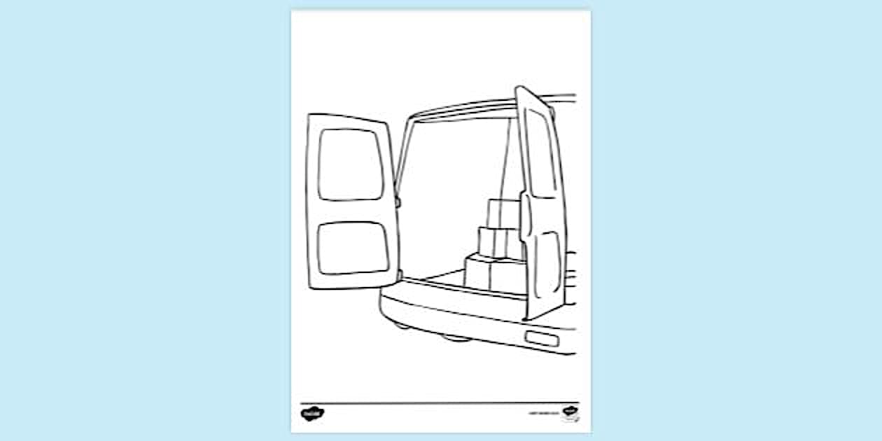 Back of a Van Colouring | Colouring Sheets (teacher made)