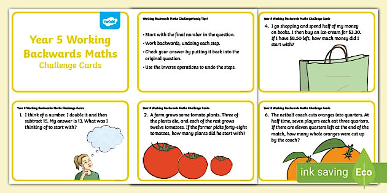 Maths Word Problems - Year 5 Working Backwards Maths Word Problems