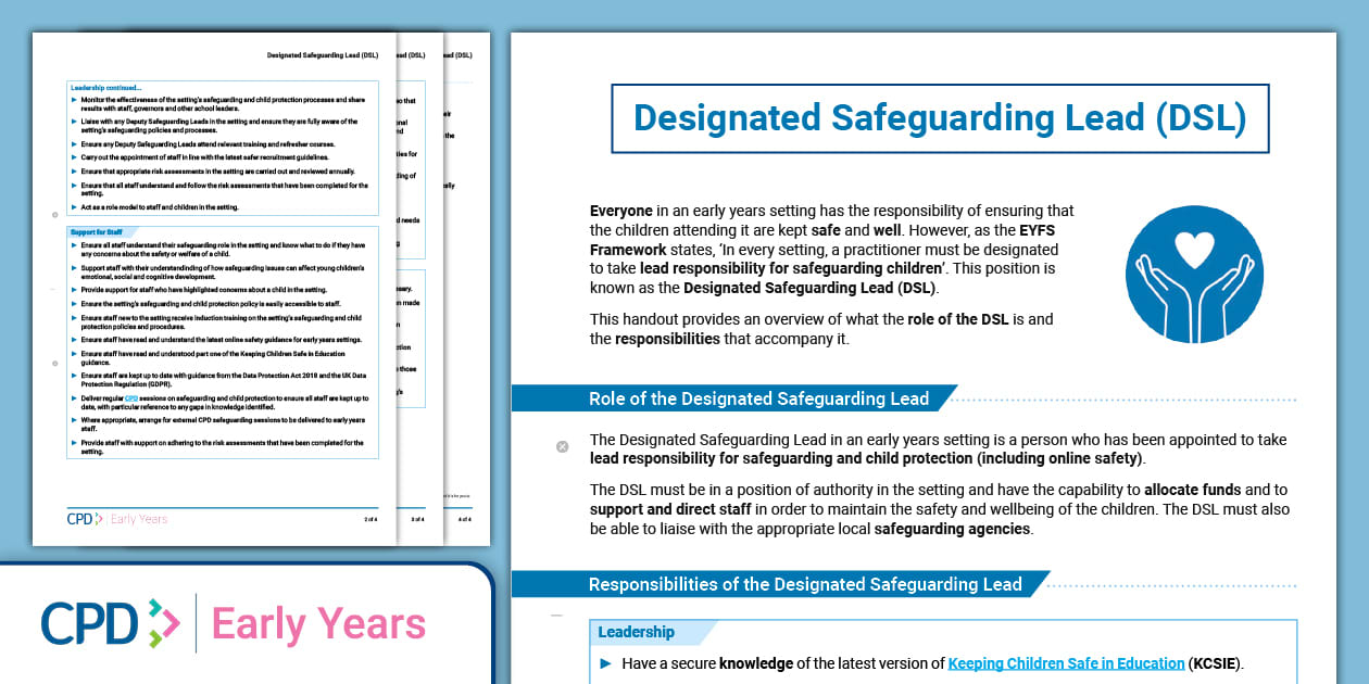 Designated Safeguarding Lead | DSL | Handout (teacher made)