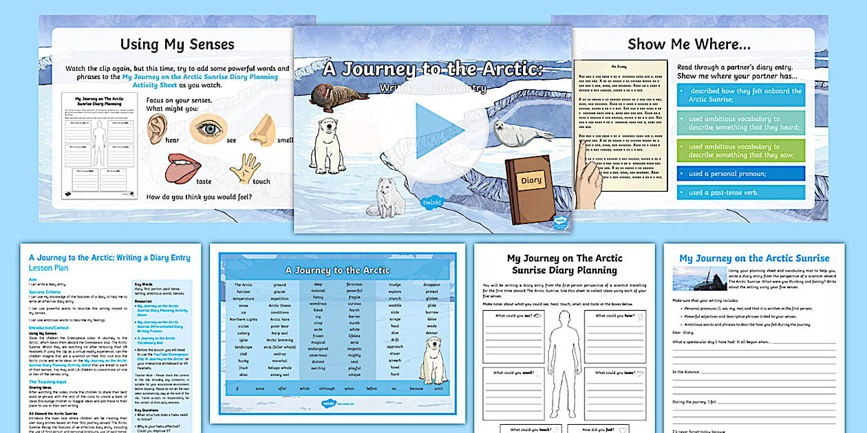 Editable A Journey to the Arctic: Writing a Diary Entry Lesson Pack