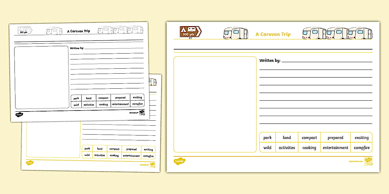 Caravan Trip Recount Newspaper Template (teacher made)