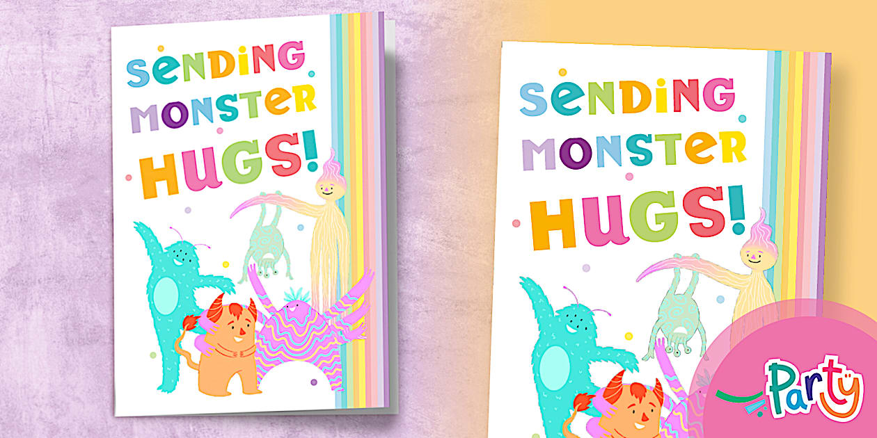 Sending Monster Hugs Card | Twinkl Party (teacher made)
