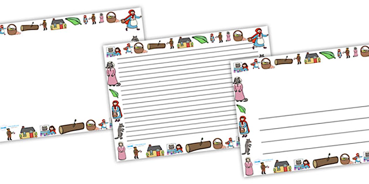 Editable Little Red Riding Hood Full Page Borders (Landscape)