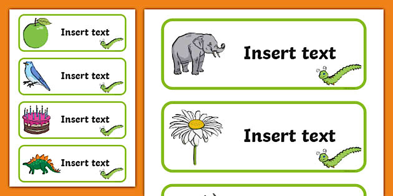 Caterpillar Themed Editable Drawer-Peg-Name Labels - Twinkl