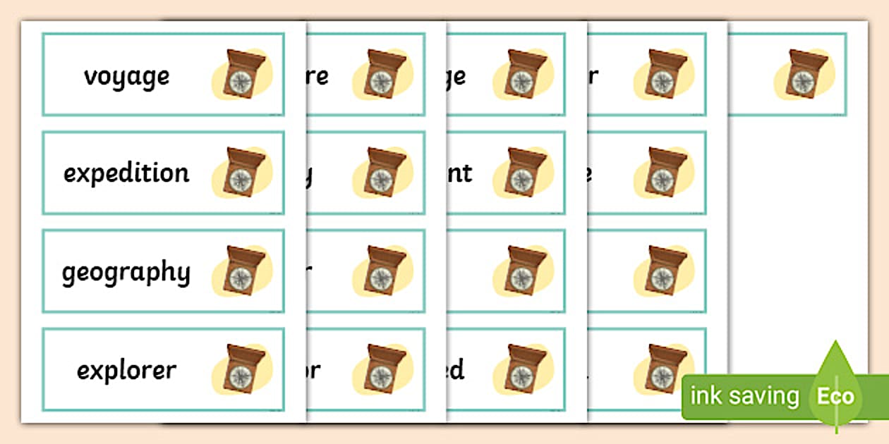 New Zealand Explorers Word Cards (Hecho por educadores)