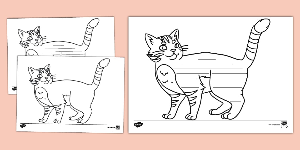 Cat Writing Template - Twinkl blank sheet (teacher made)