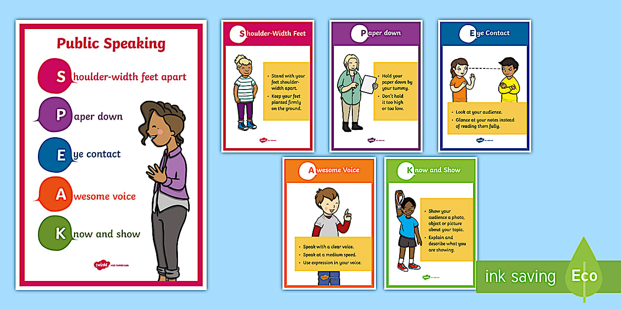 Editable Public Speaking Display Posters (professor feito)