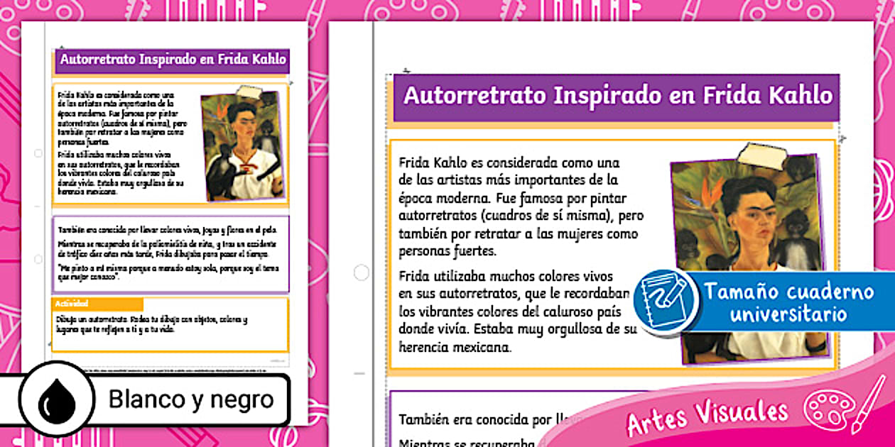Actividad | Autorretrato | Frida Kahlo | Artes Visuales