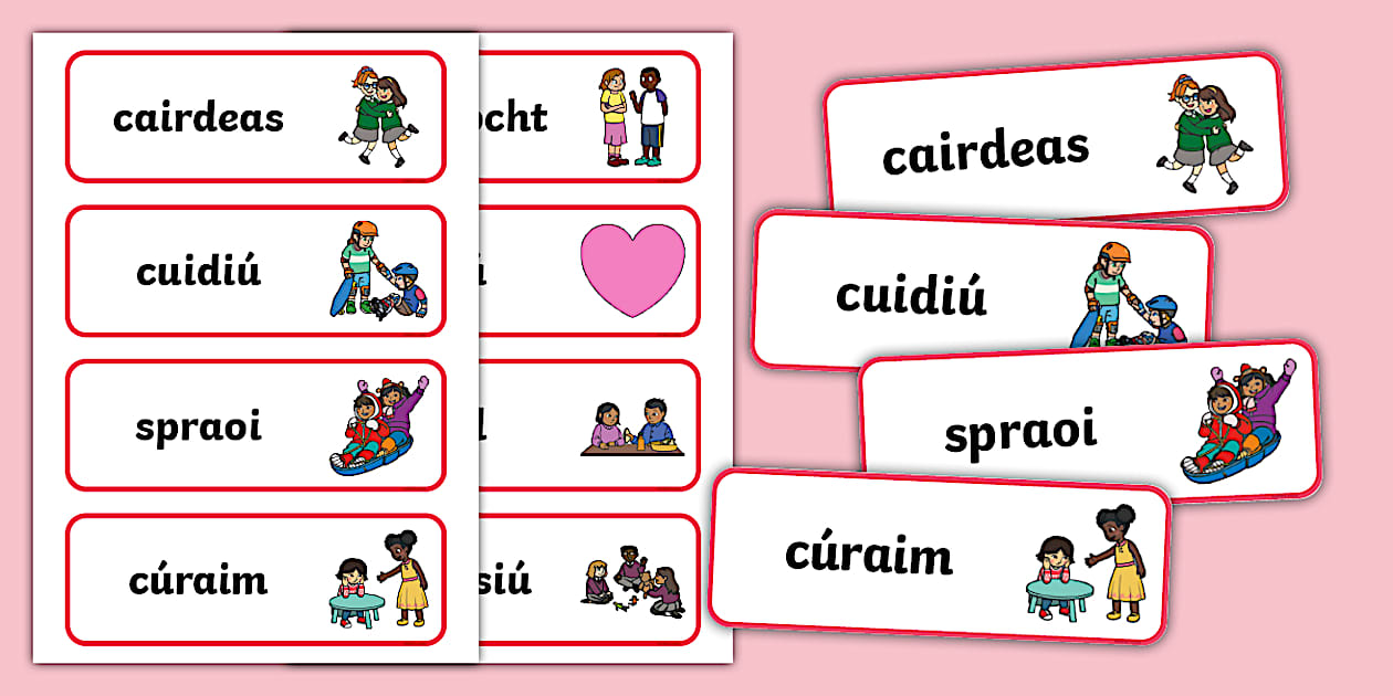 EYFS Cartaí Focail Cairdis (teacher made) - Twinkl