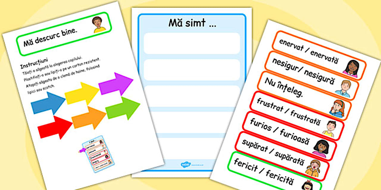 Changeable Emotions Meter Romanian (teacher made) - Twinkl