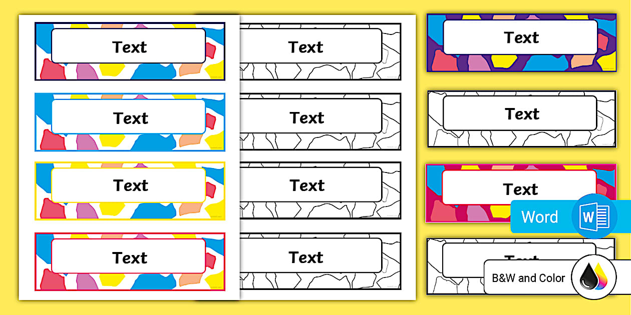 Editable Bright Terrazzo Theme Labels