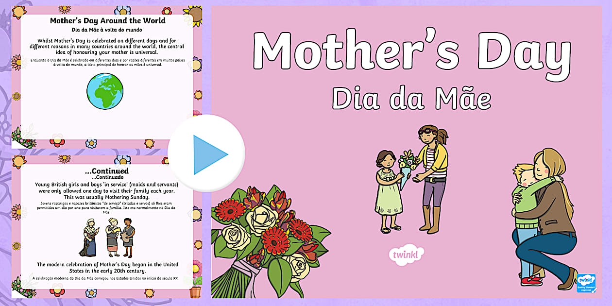 Mother's Day PowerPoint English/Portuguese - Mother's Day Presentation