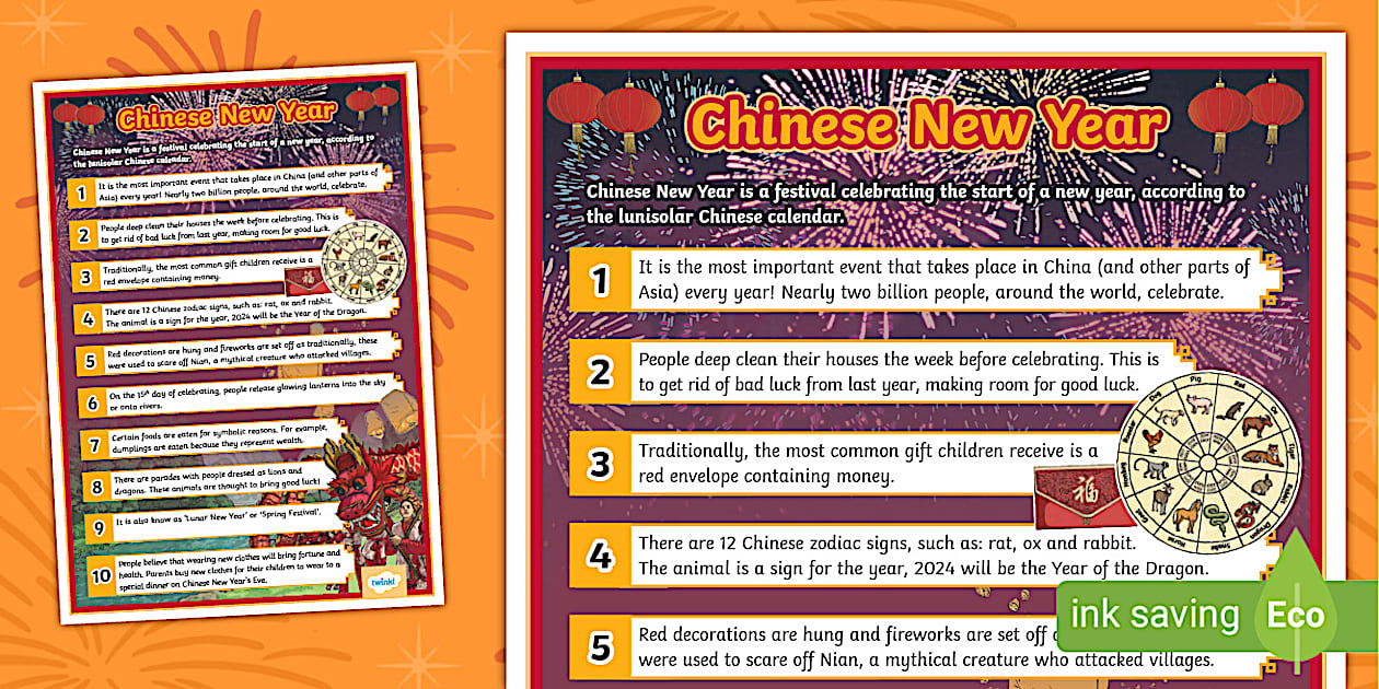 10 Facts about Chinese New Year Display Poster, - Twinkl