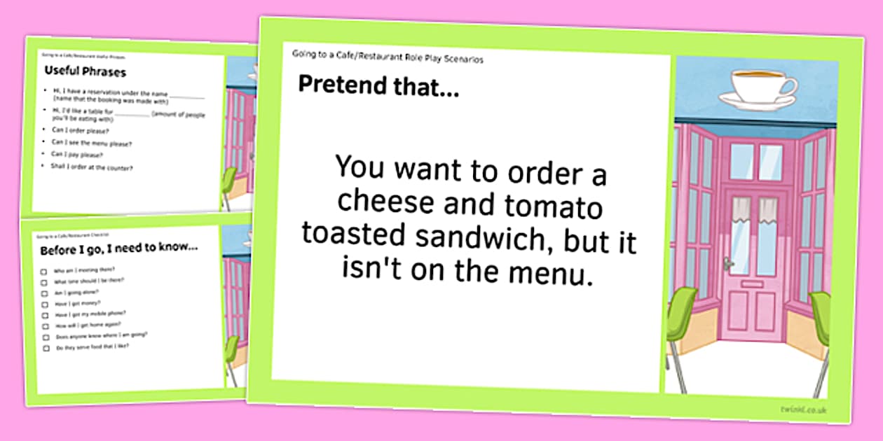 Going to a Cafe/Restaurant Scenarios and Social Scripts