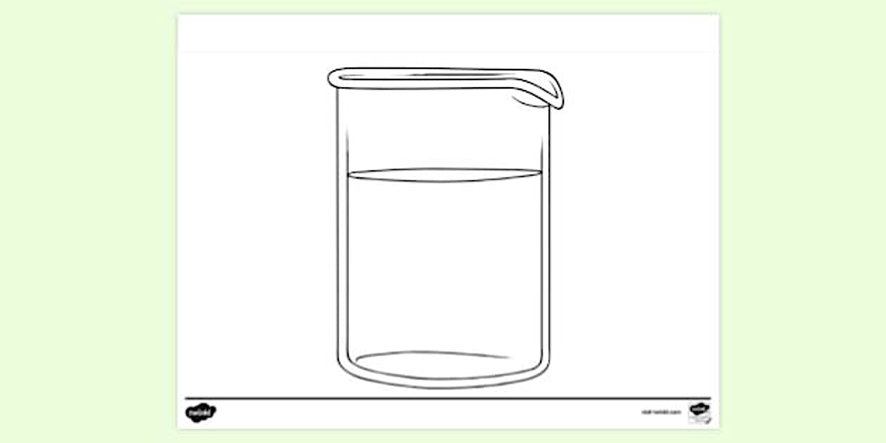 Science Beaker Full Colouring | Colouring Sheets - Twinkl