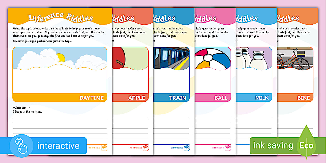 Making Inferences | Riddles Worksheet | Literacy Skills