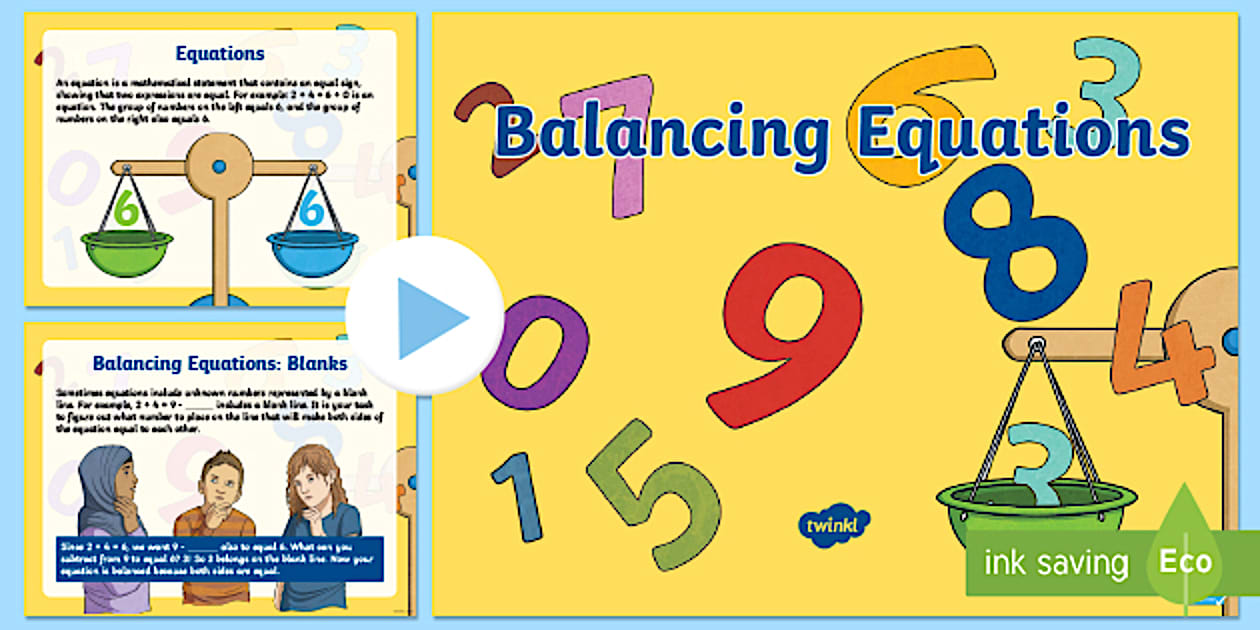 Balancing Equations PowerPoint - Math Resources - Twinkl