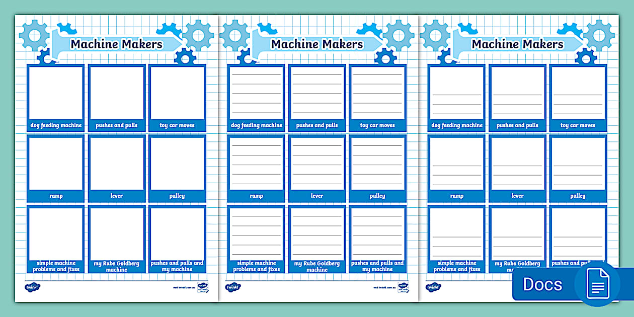 Machine Makers Snapshots (teacher made) - Twinkl