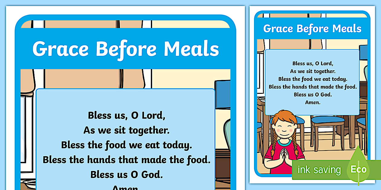 Editable Grace Before Meals Display Poster (teacher made)