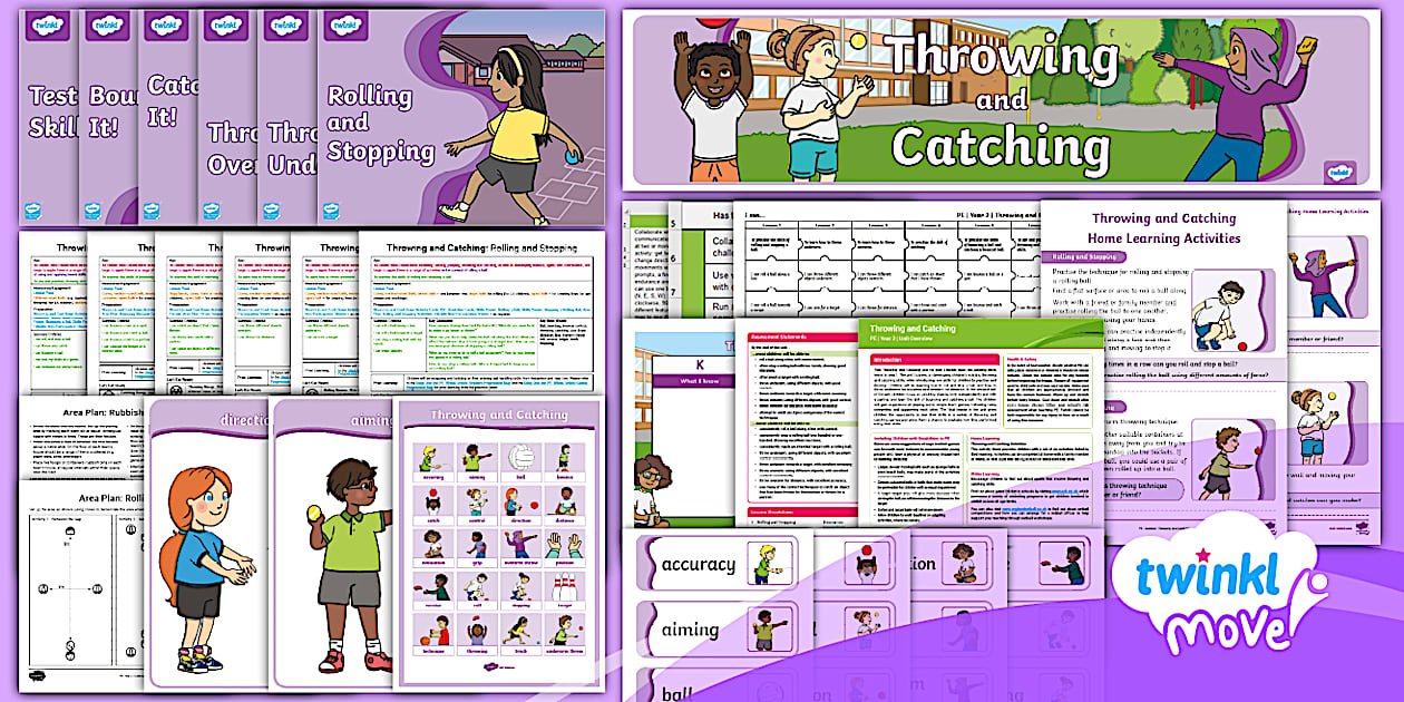 👉 Unit Pack - Year 2 PE Throwing & Catching Lessons