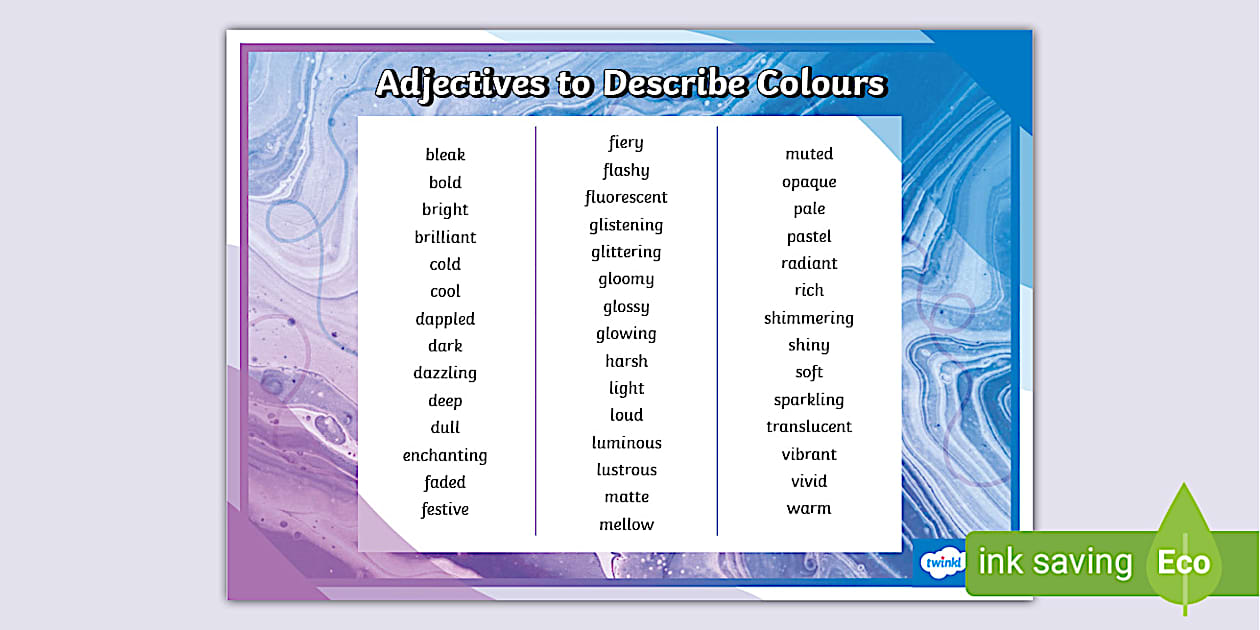 Colourful Adjectives Word Mat | English Resources | Twinkl