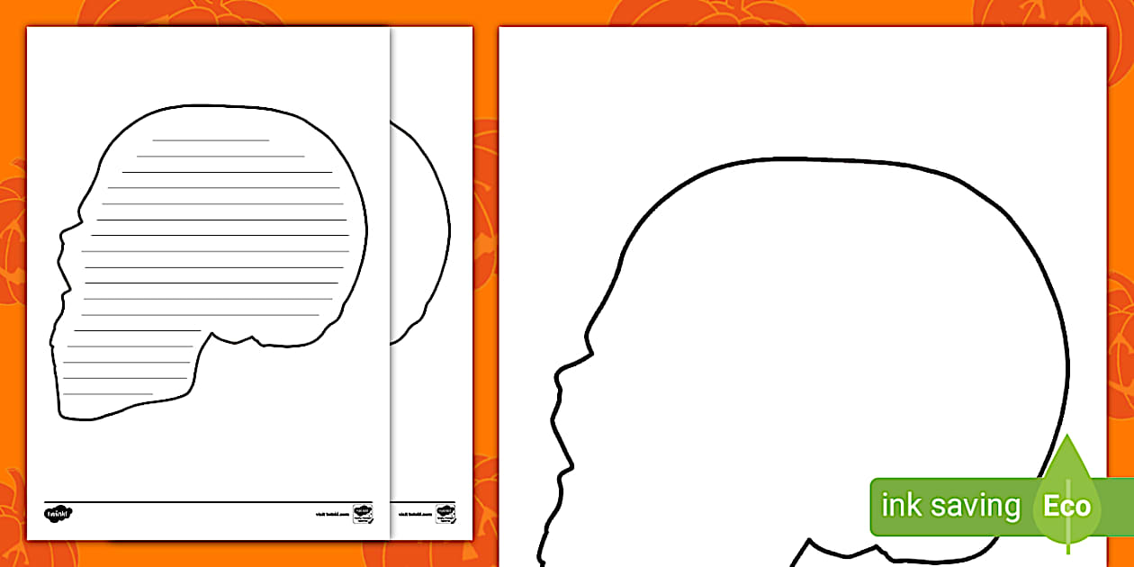 Skull Writing Frame (Teacher-Made) - Twinkl