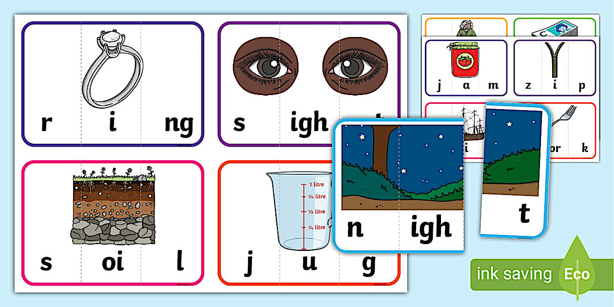 Phase 3 Word Puzzles Matching Cards (teacher made) - Twinkl