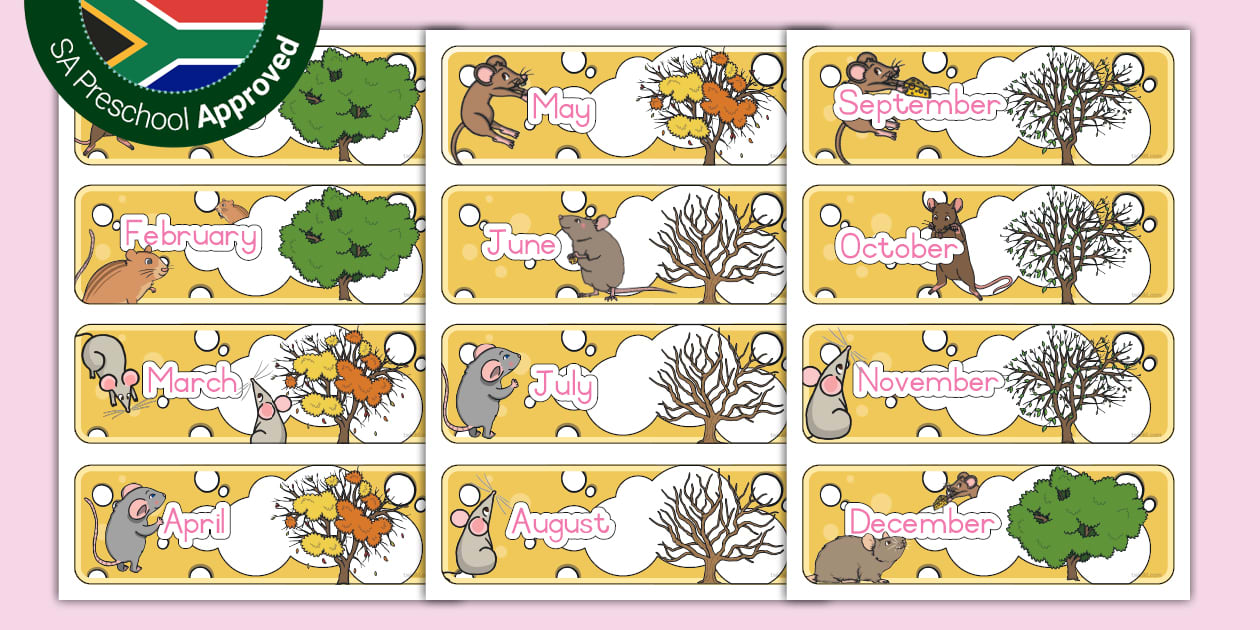 Mouse-Themed Months of the Year Cards (teacher made)