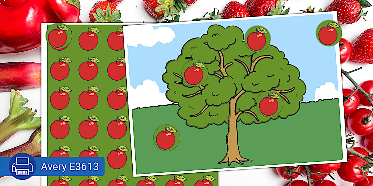 Numbers to Ten - Apple Tree - Sticker Activity - Twinkl
