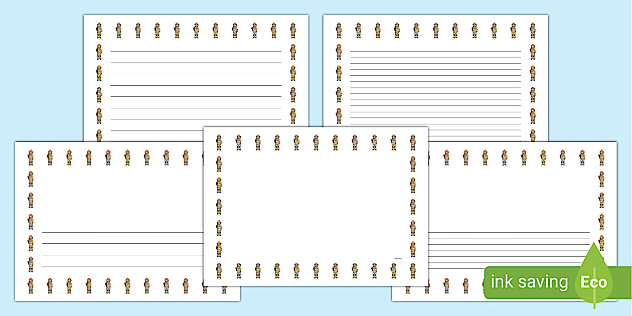 Female Firefighter Landscape Page Borders- Landscape Page Borders
