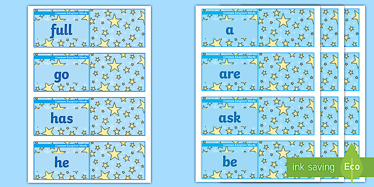 Lanyard-Sized Year 1 Common Exception Words Cards - Twinkl