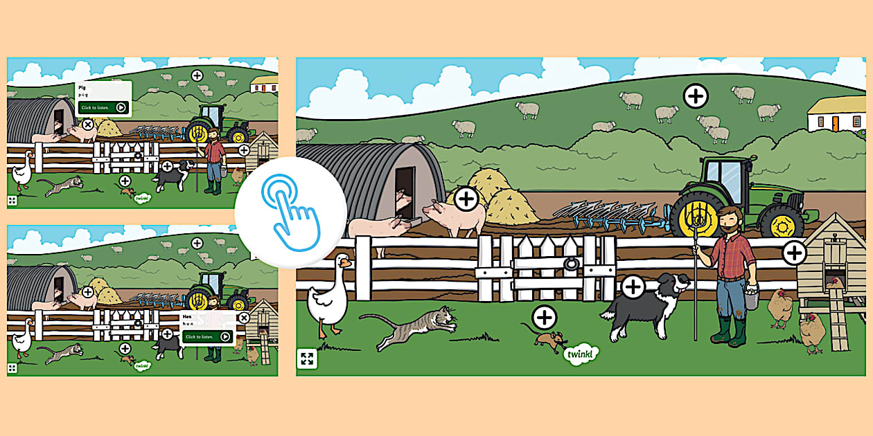 Oral Blending and Segmenting Hotspots Farm Phonics Game