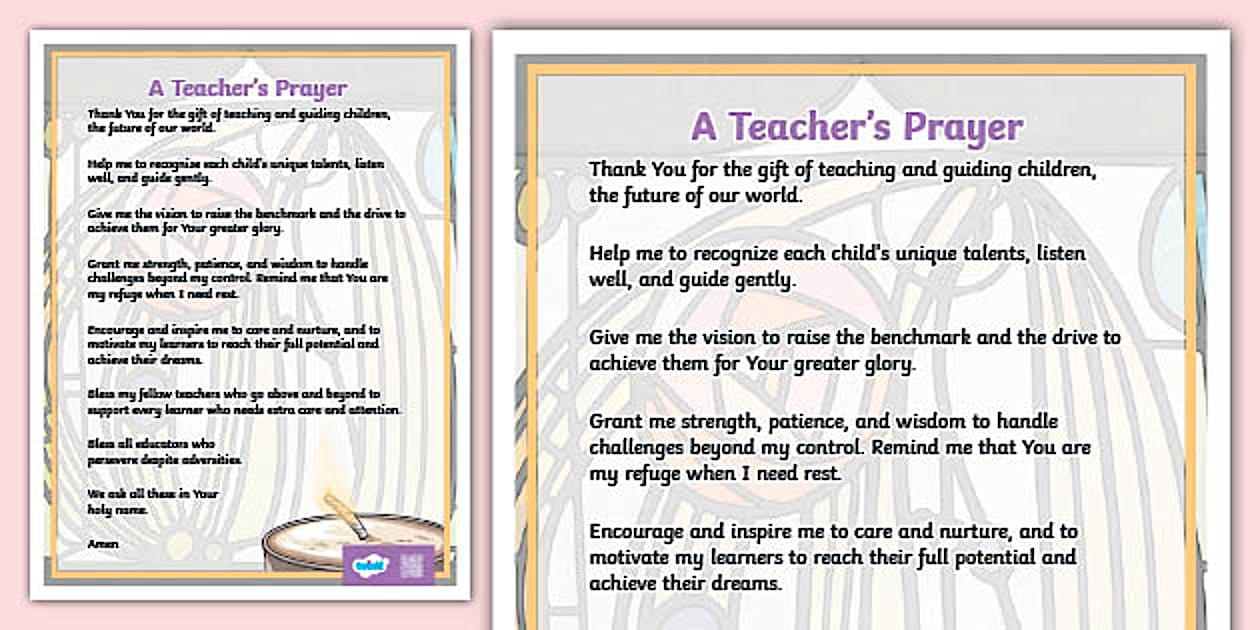 A Teacher's Prayer | Twinkl (teacher made) - Twinkl