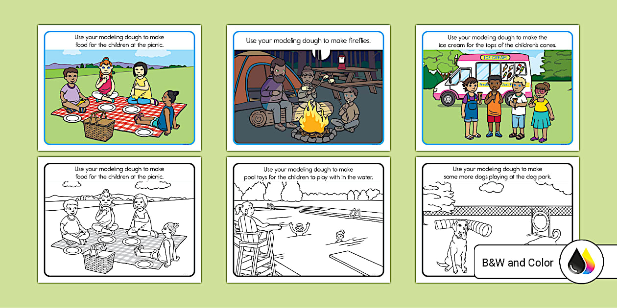 Summer Modeling Dough Mats | PreK Resource | Twinkl USA