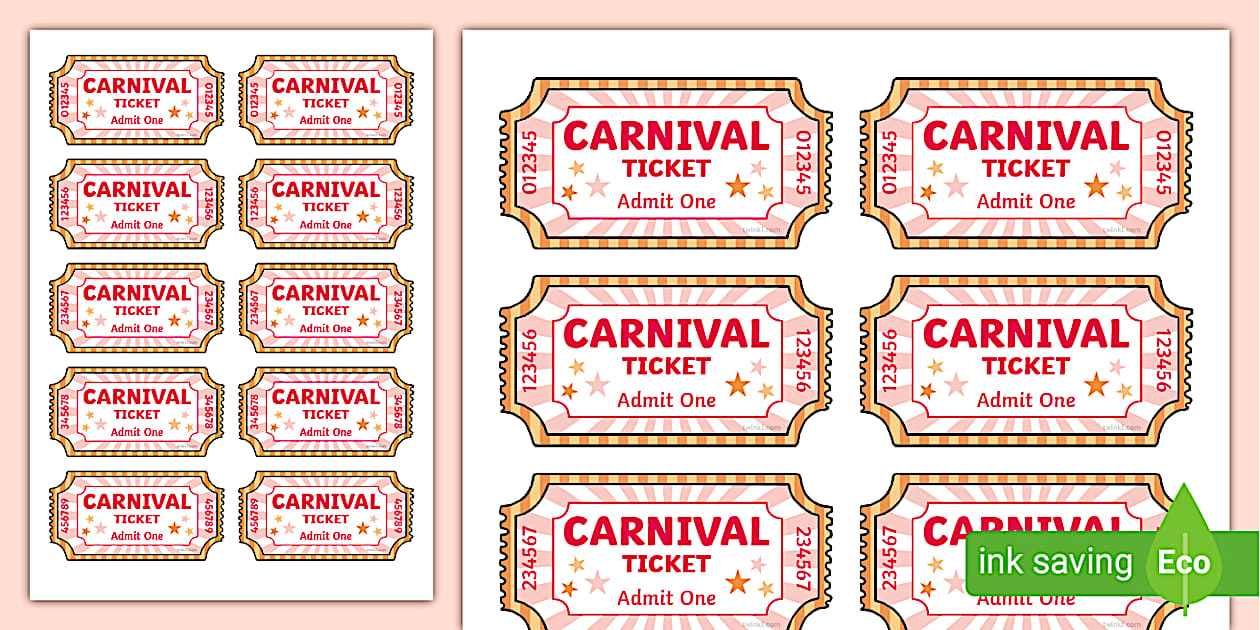 Role Play Carnival Tickets