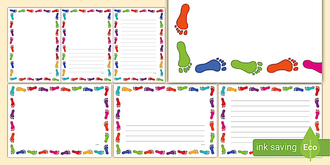 Footprint Page Borders (teacher made) - Twinkl