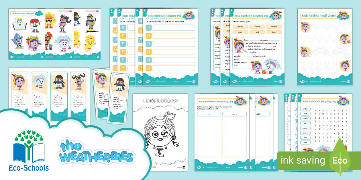 FREE! - The Weatherbies Rosie Rainbow's Recycling Day Activity Pack