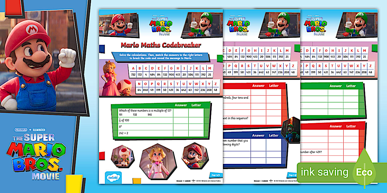 FREE! - 👉 Super Mario Bros.: Mario Maths – Codebreaker [Ages 9-11]