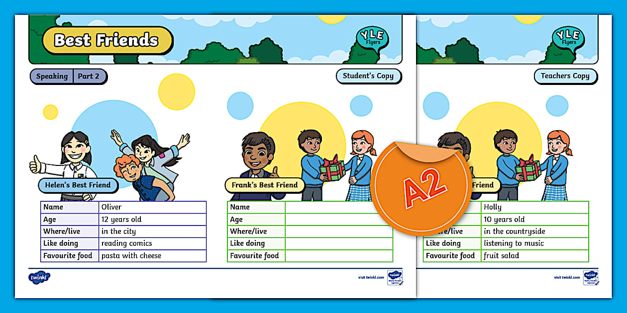 YLE Flyers Speaking Part 2 - Best Friends Exam Practice