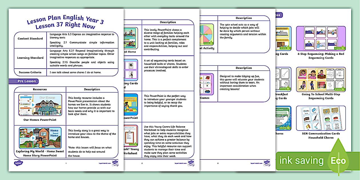 KSSR English Lesson Plan - Year 3 Lesson 37 Right Now