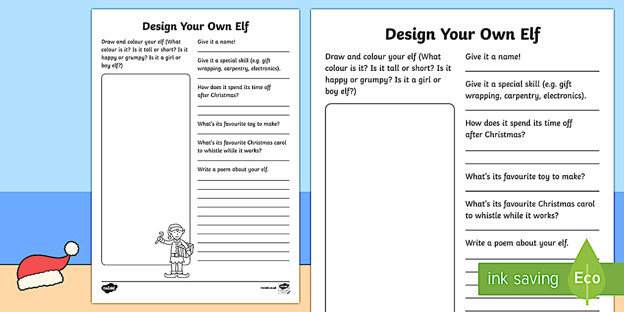 SA Design Your Own Elf Worksheet (teacher made) - Twinkl