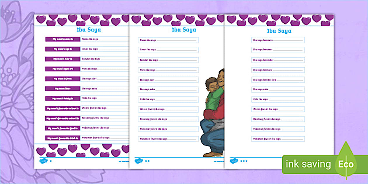 Mother's Day Differentiated Writing Activity Indonesian Mothers