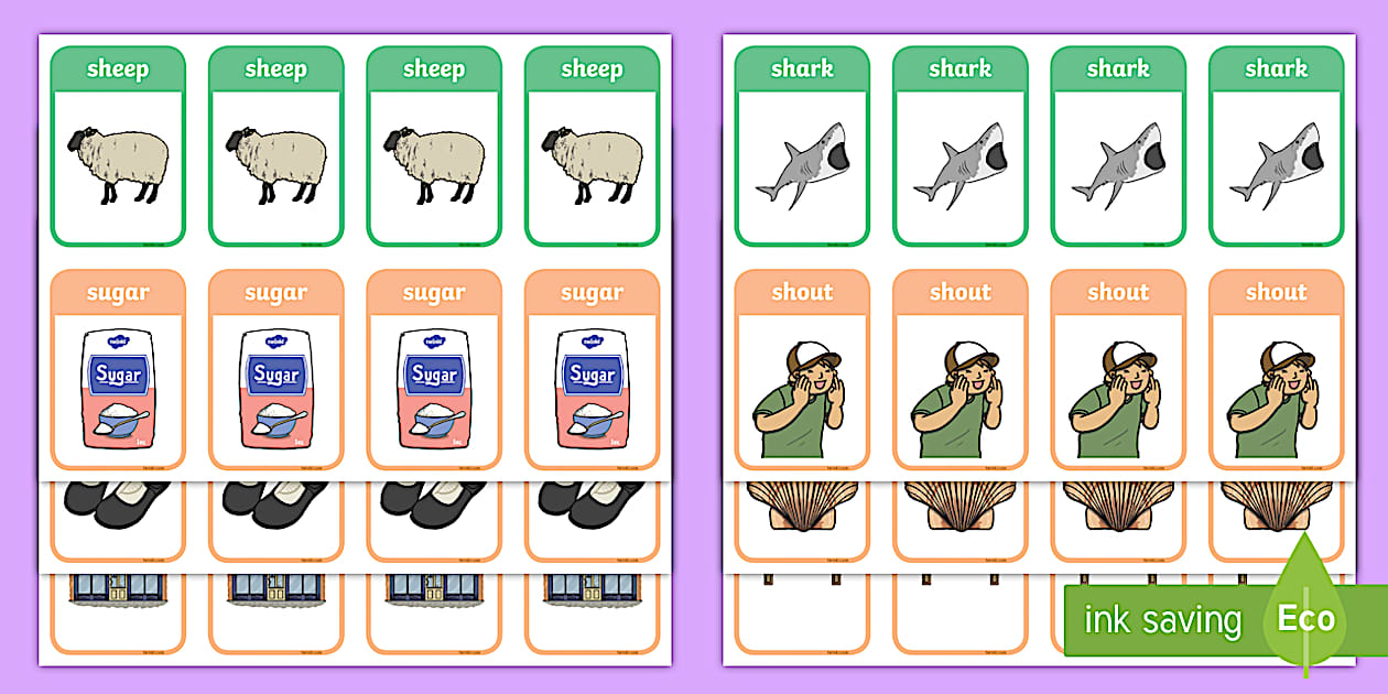 /sh/ Initial Sound Snap Card Game (teacher made) - Twinkl